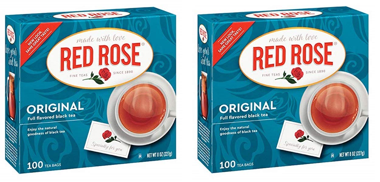 Amazon.com : Red Rose Original Black Tea Bags - 100 Count - Pack of 2 ...