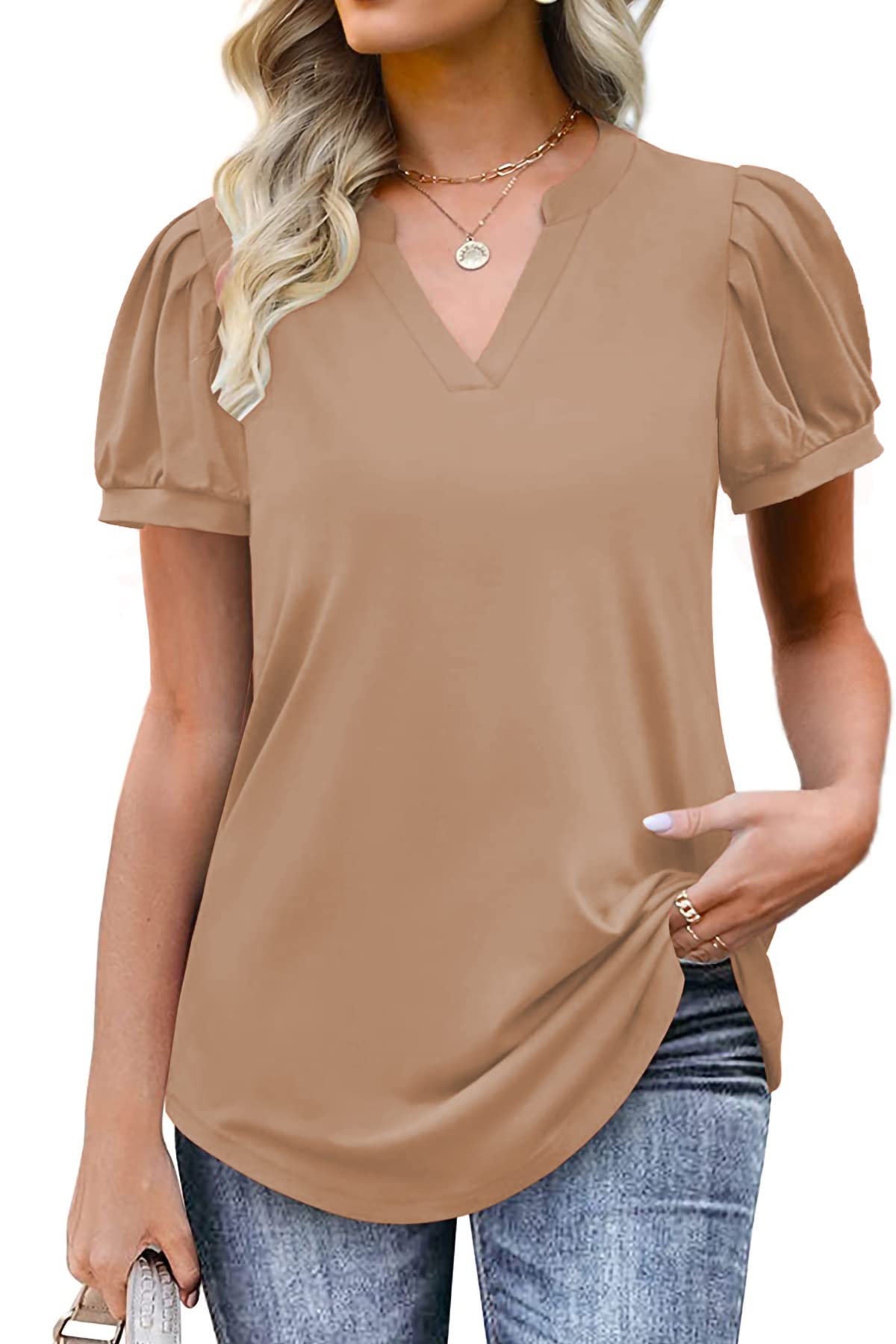 1 x Brand New CNFUFEN Women s Summer Tops Casual Short Sleeve Tshirts ...