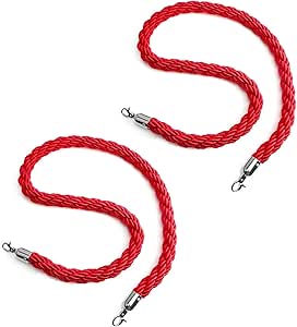 Amazon.com: Crowd Control Barrier Rope,2 Pcs Stanchion Red Twist Ropes ...
