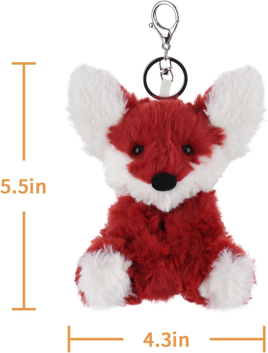 Apricot Lamb Cute Toys Plush Fox Stuffed Animal Soft Keychain for Kids ...