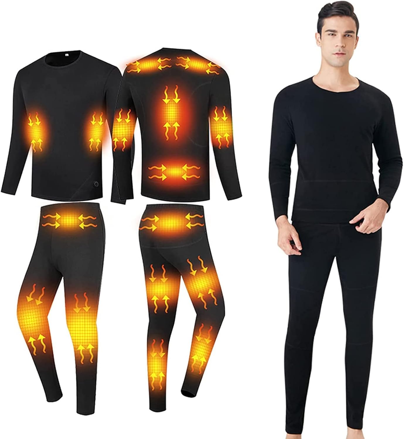 Winter Heating Thermostat Warm Thermal Underwear Sets Top And Pant ...