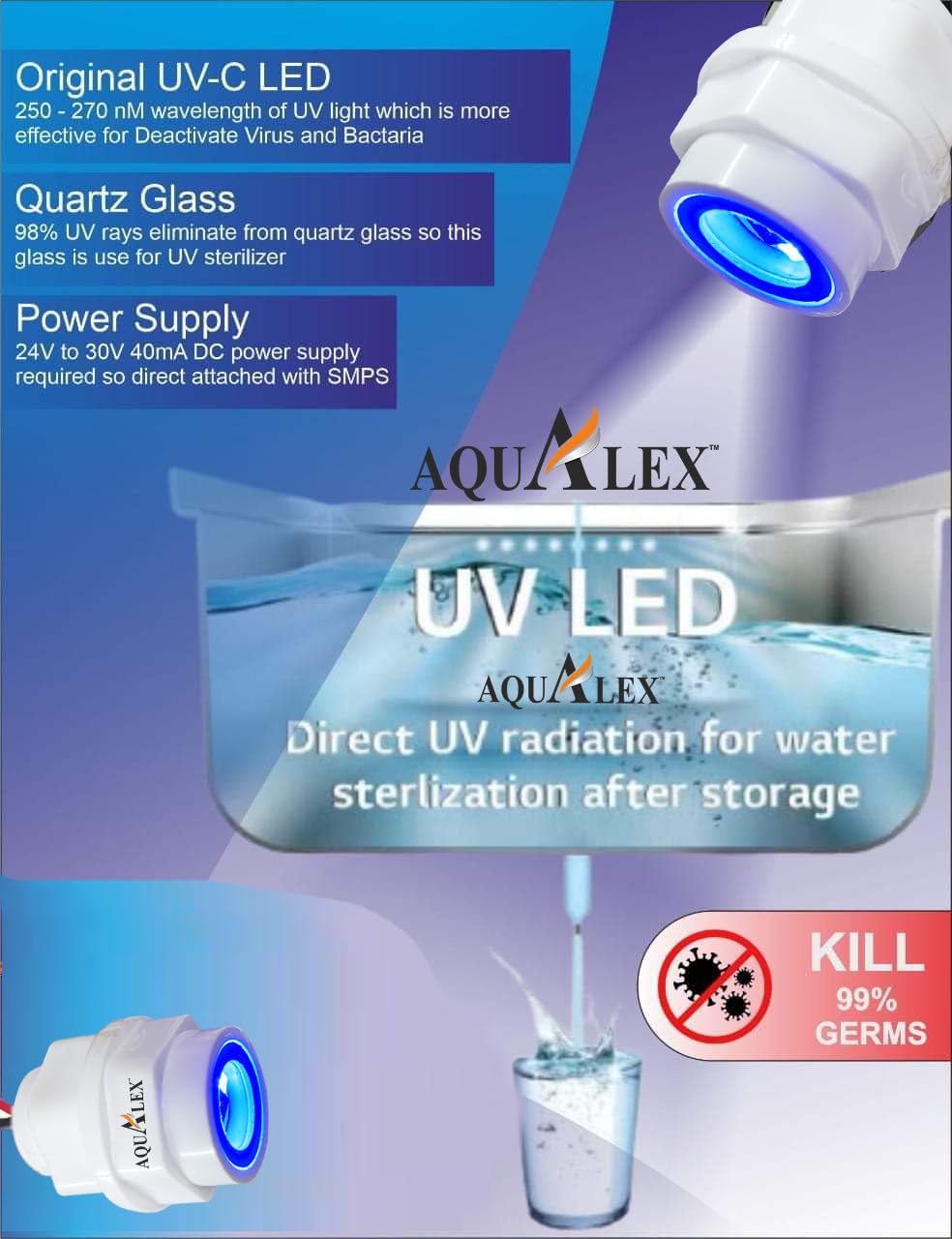Aqualex Pokar Ro Uv Led Tank Led Bulb Original Ultra | Desertcart INDIA