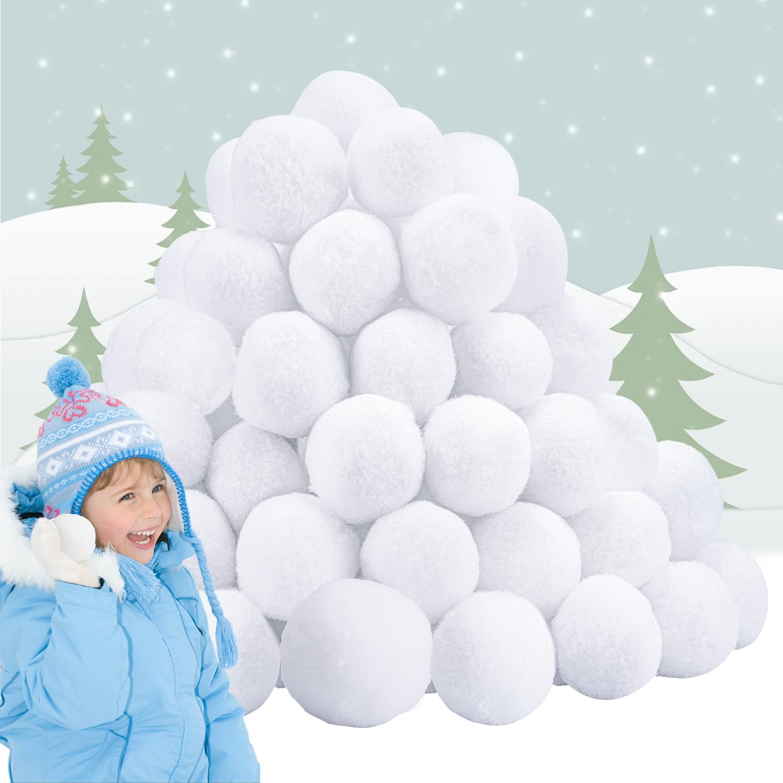 Amazon.com: Lunhans 100PCS Indoor Snowball Fight Set, Fake Snowballs ...