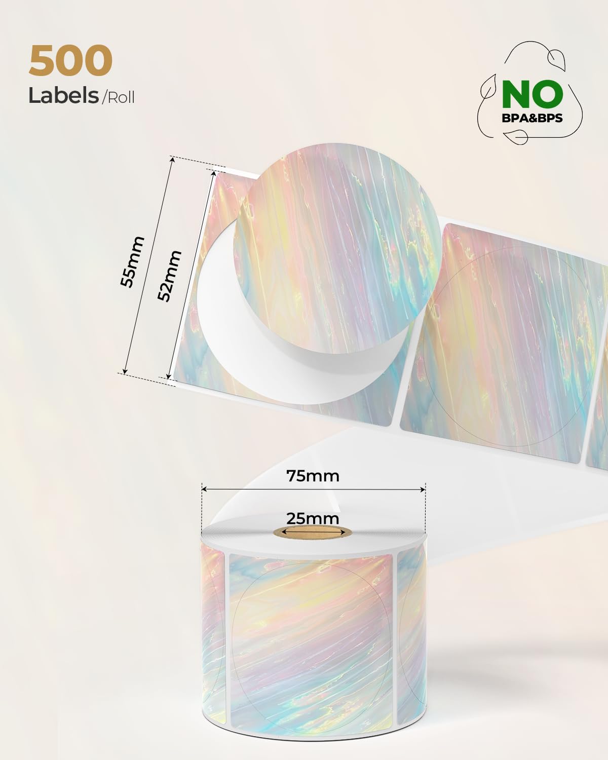 Snapklik.com : MUNBYN 2 Inch Round Shell Texture Thermal Labels ...