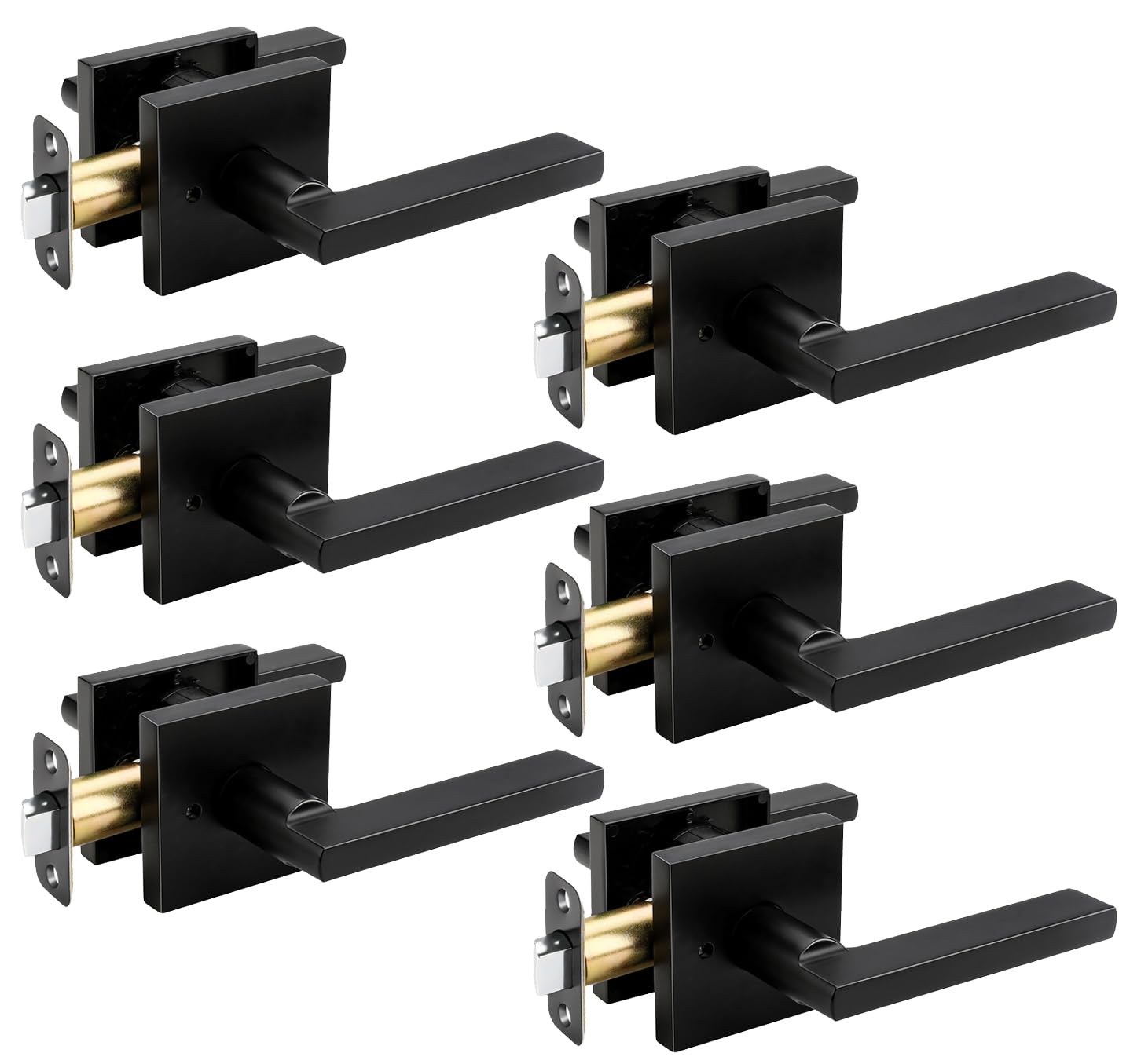 goldenwarm Black Interior Door Handle, Privacy Black Door Handle, Matte ...