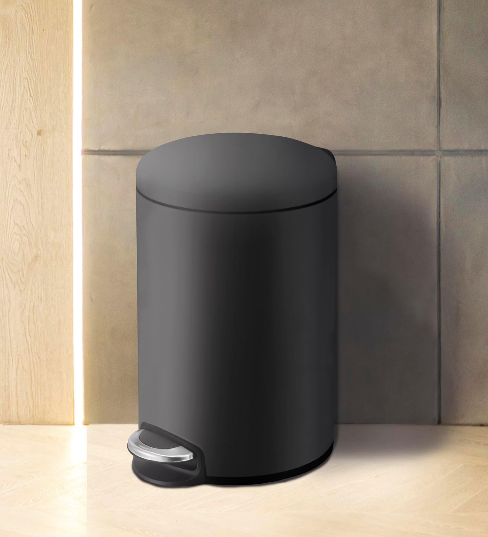 Obsessions Fingerprint Resistant Round Step Dustbin with Liner, 8 Litre ...