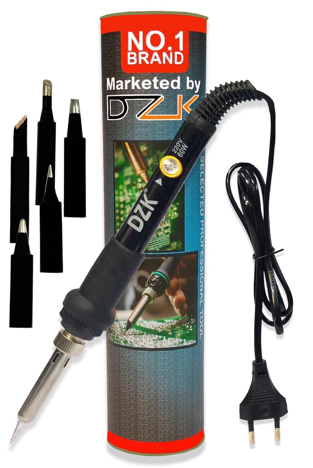 DZK 60W 220V Black Premium Heavy Soldering Iron With Bits - 60 Watt ...