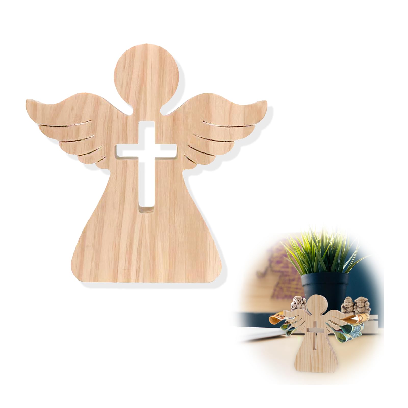 Fille Avec Croix Et Ailes D'ange