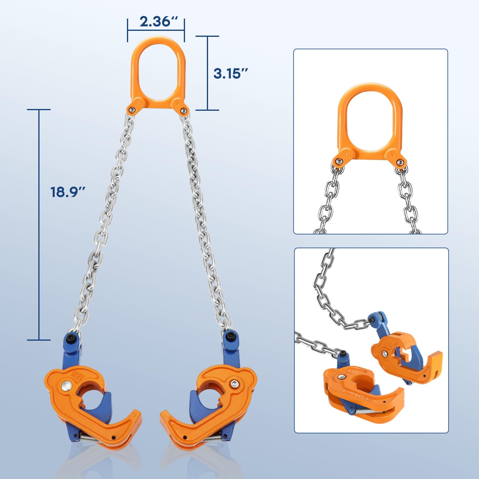 Snapklik.com : FAHKNS Chain Drum Lifter 2000lbs/1T Oil Barrel Clamp ...