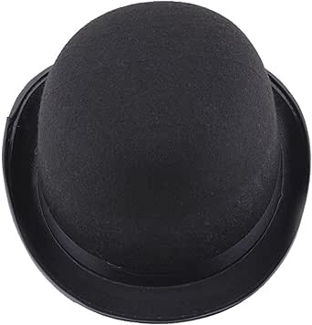 Amazon.com: Generic Black Bowler Hat - Unisex Bonnet Felt Hats | Casual ...