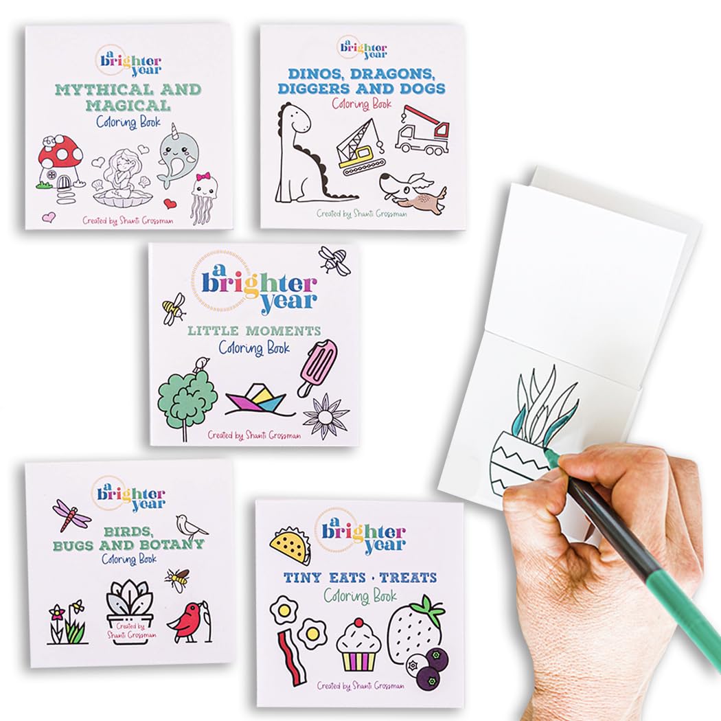 Amazon.com - A Brighter Year 5 Piece Mini Coloring Book Variety Pack ...