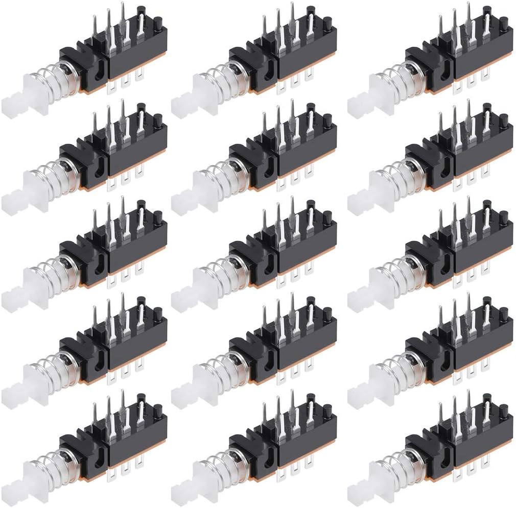 sourcing map Push Button Switch, DPDT 6 Pin 1 Position Self-Locking ...