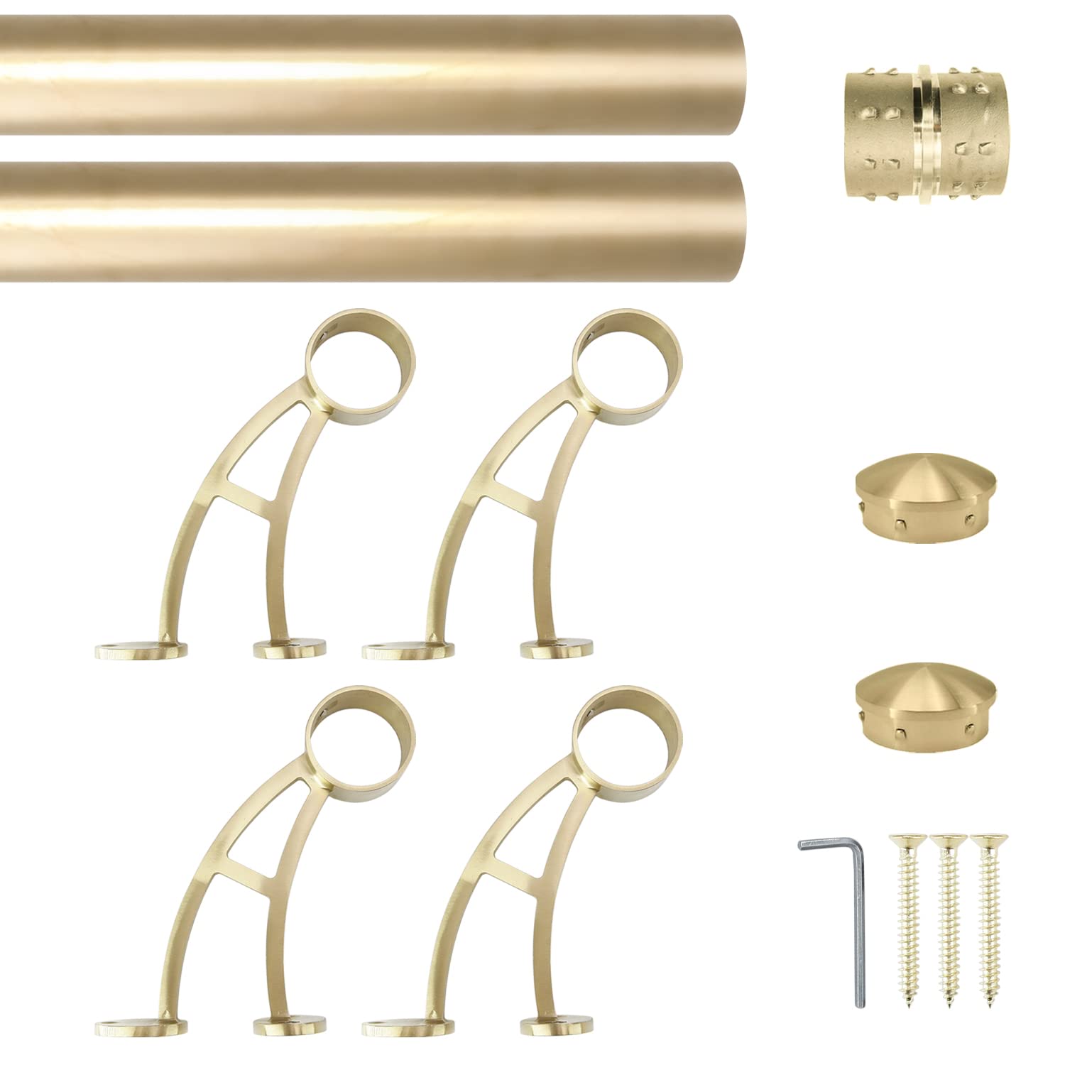 Amazon.com: Bar Mount Foot Rail Kit, Satin Golden Finish Stainless ...