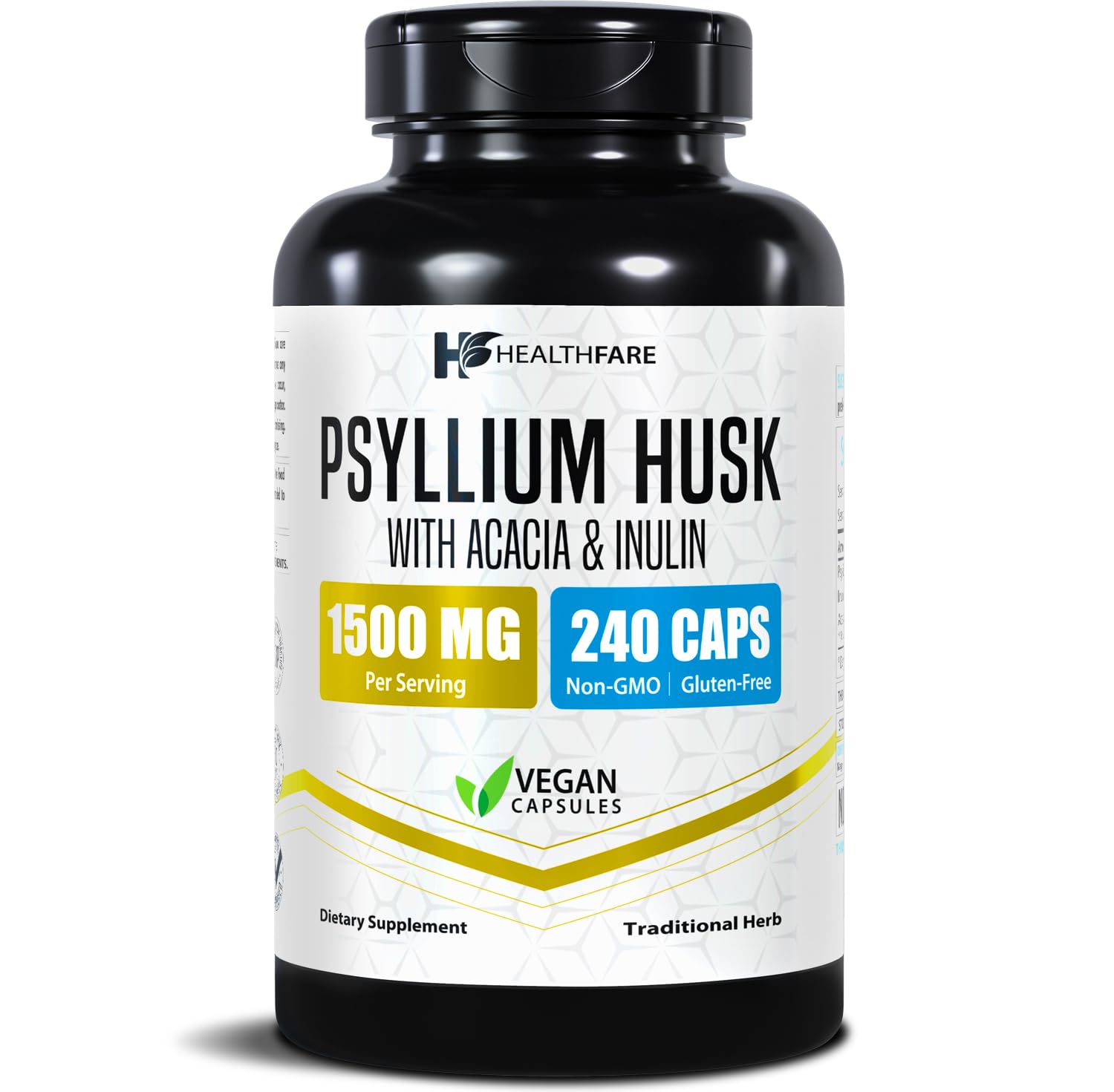 Healthfare Psyllium Husk Fibra 1500 mg | 240 Cápsulas Veganas ...