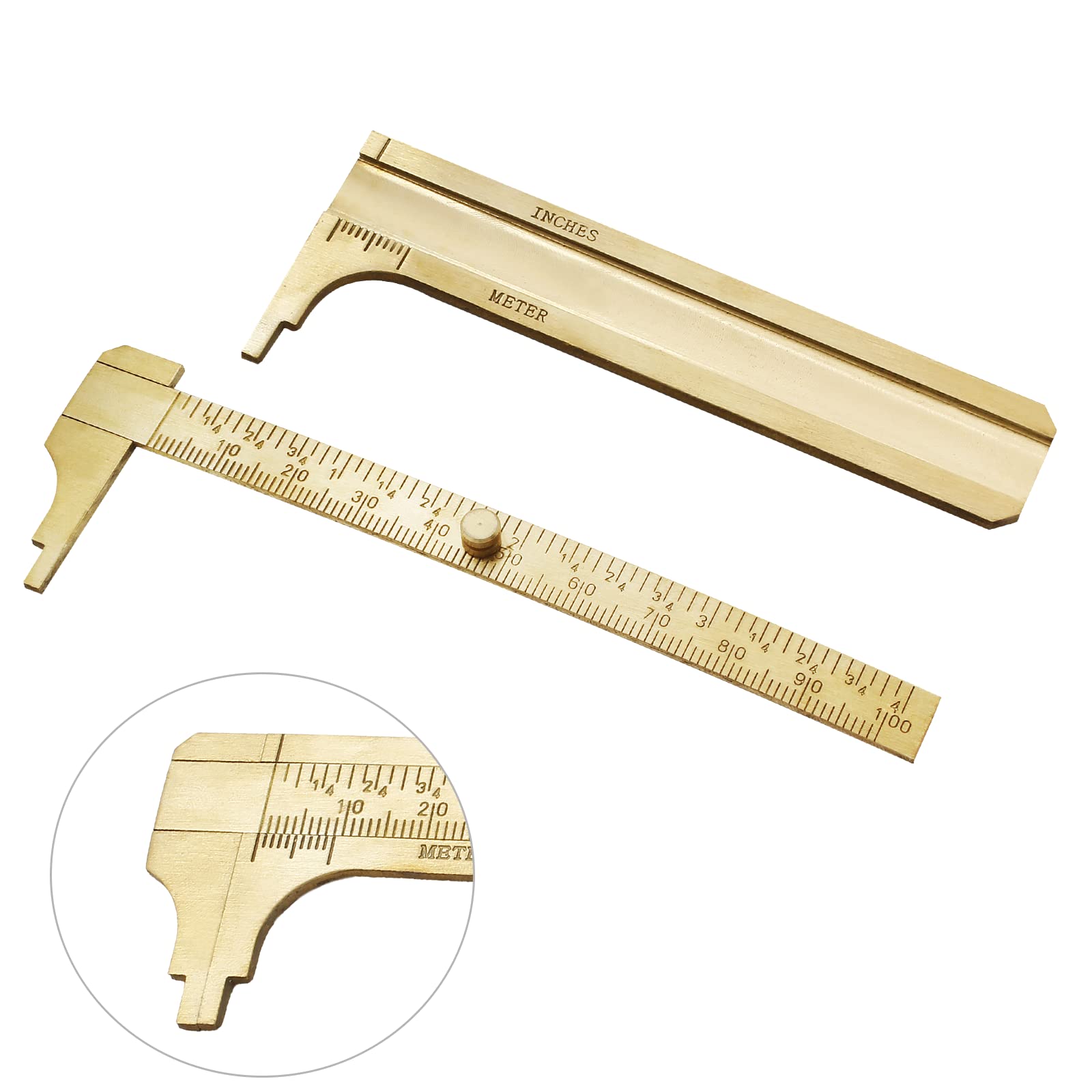 Snapklik.com : Kyuionty Brass Pocket Vernier Caliper Ruler, Sliding ...