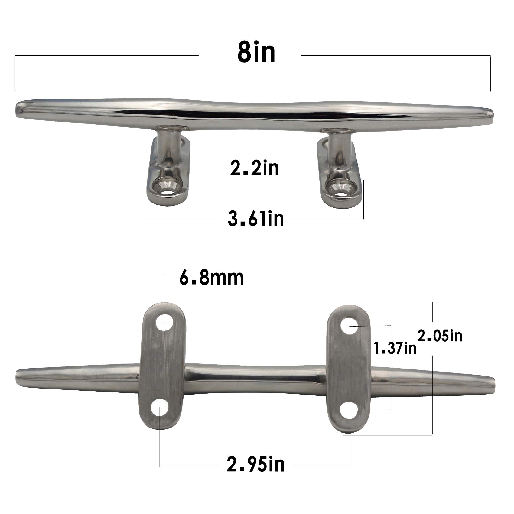 Snapklik.com : VEITHI Boat Cleats Dock Cleats 8 Inch 316 Stainless ...