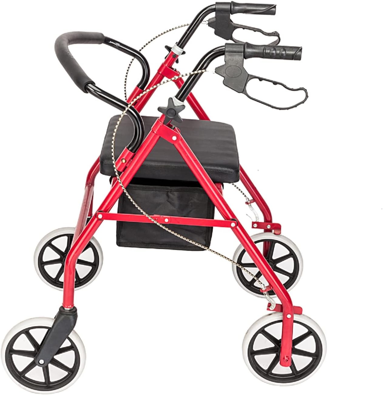 Amazon.com: Steel Rolling Walker with Seat - Height Adjustable, 4-Wheel ...