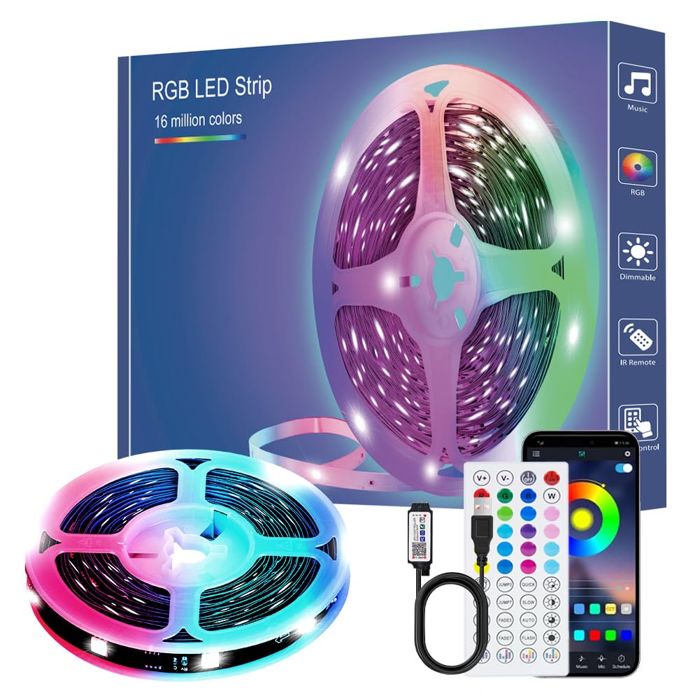 LED Strip Light 2M, Led Lights with Smart App Control Remote, Music ...