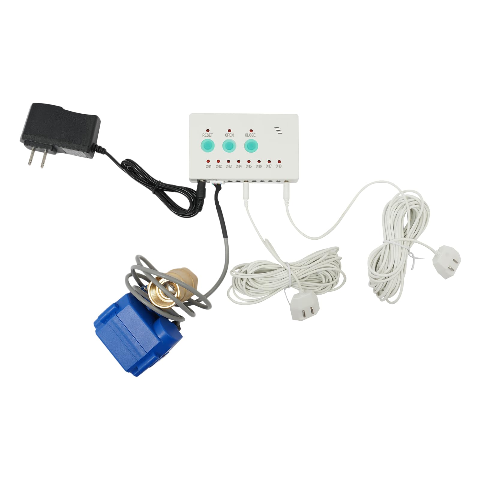 Water Leak Detector with Shutoff Valve,Sensors and LED Alarm Indicator ...