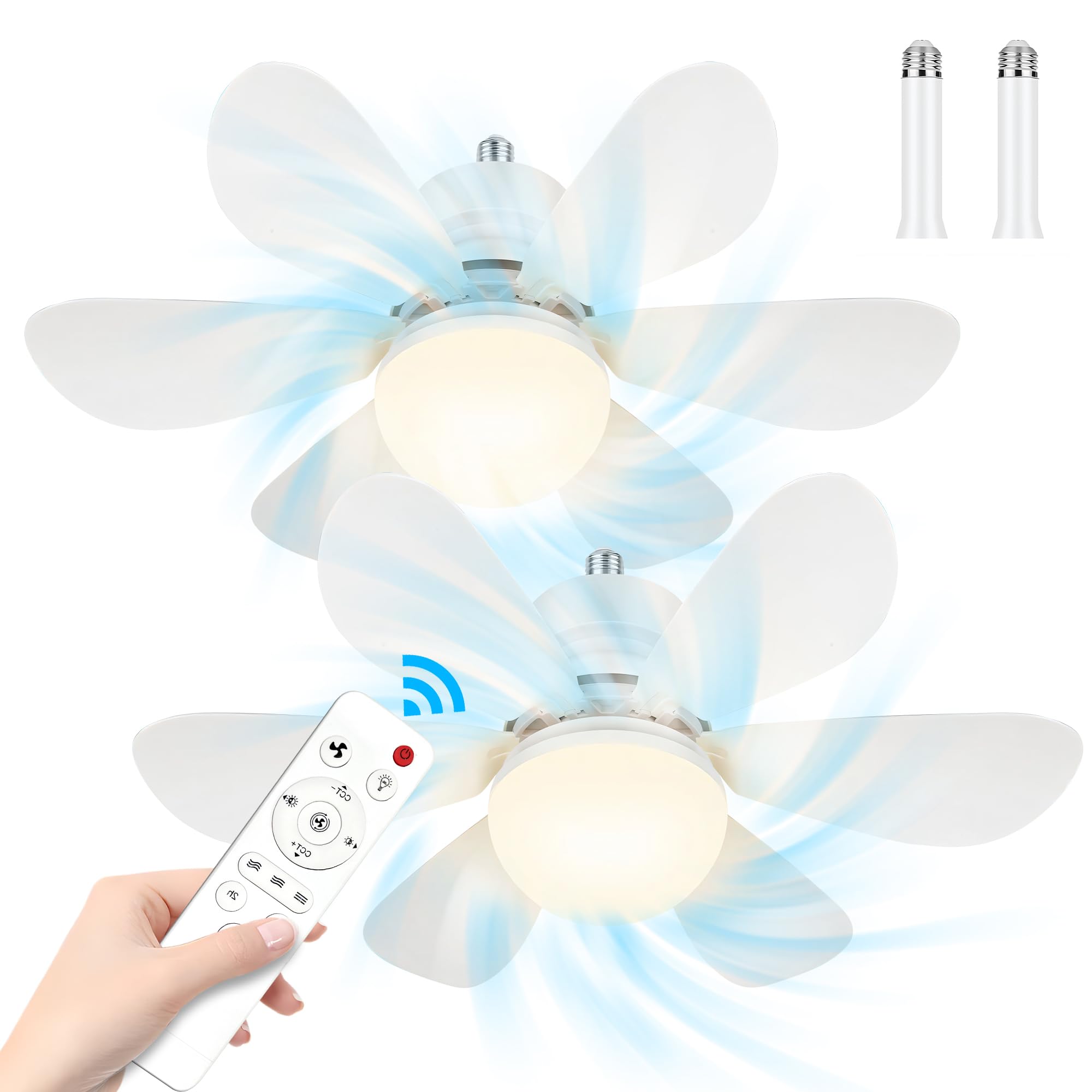 Amazon.com: Socket Fan Light - 2 Pcs Socket Fan Ceiling 20" Fan With ...