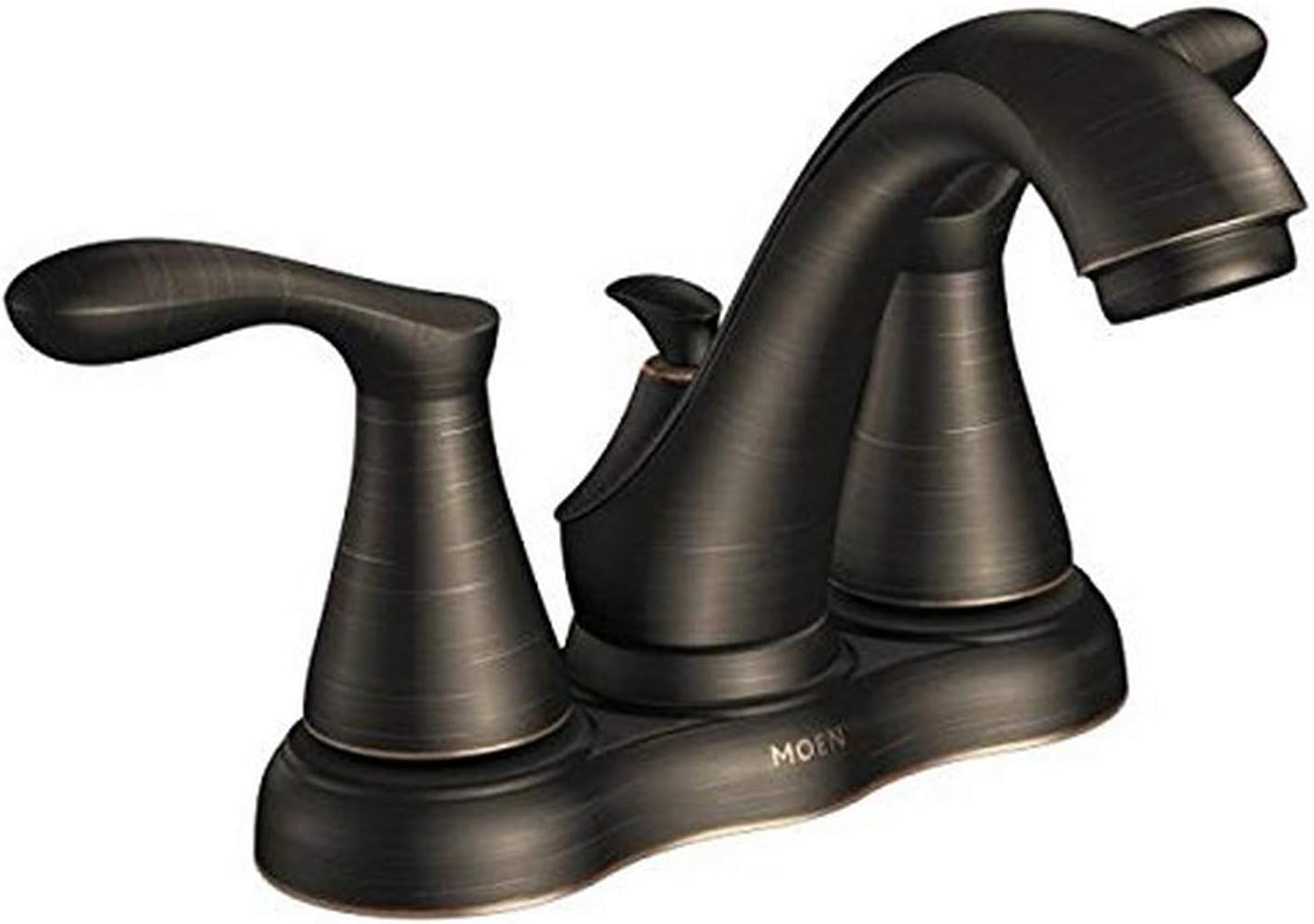 Moen WS84944BRB Two-Handle Low Arc Bathroom Faucet, Mediterranean ...