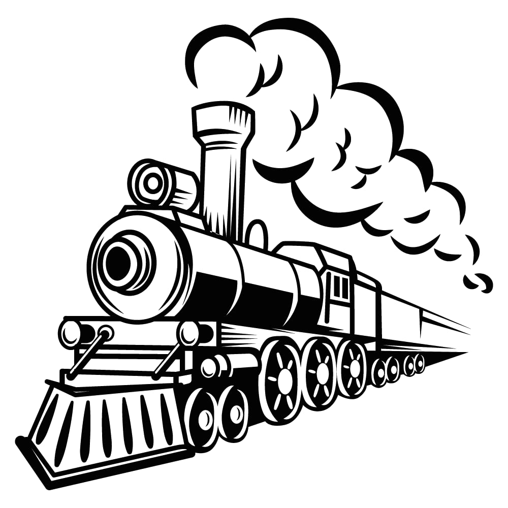 Cartoon Train Black And White