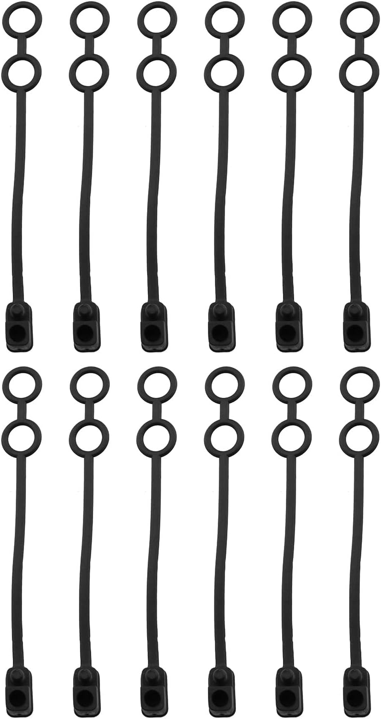 Amazon.com: 2 Pin Plug Replacement Weather Cap DGZZI 12PCS Black Two ...