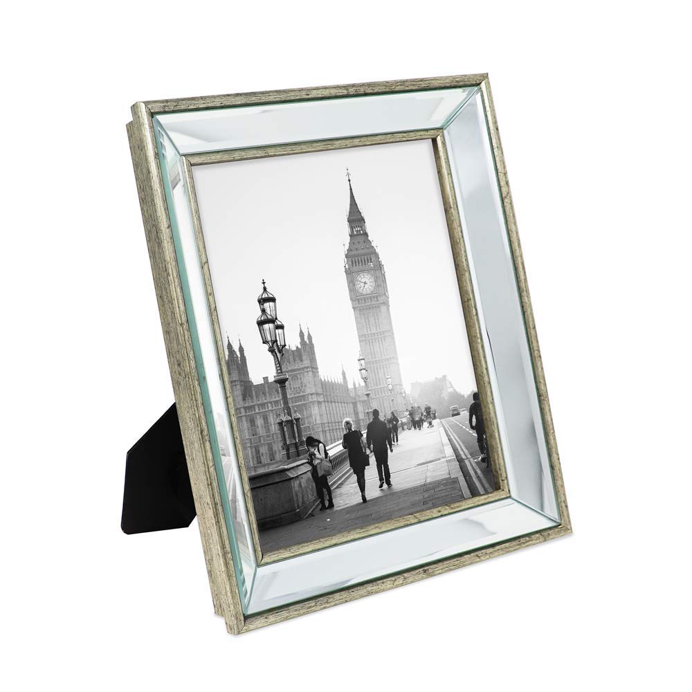 Amazon.com - Isaac Jacobs 8x10 Silver Beveled Mirror Picture Frame ...