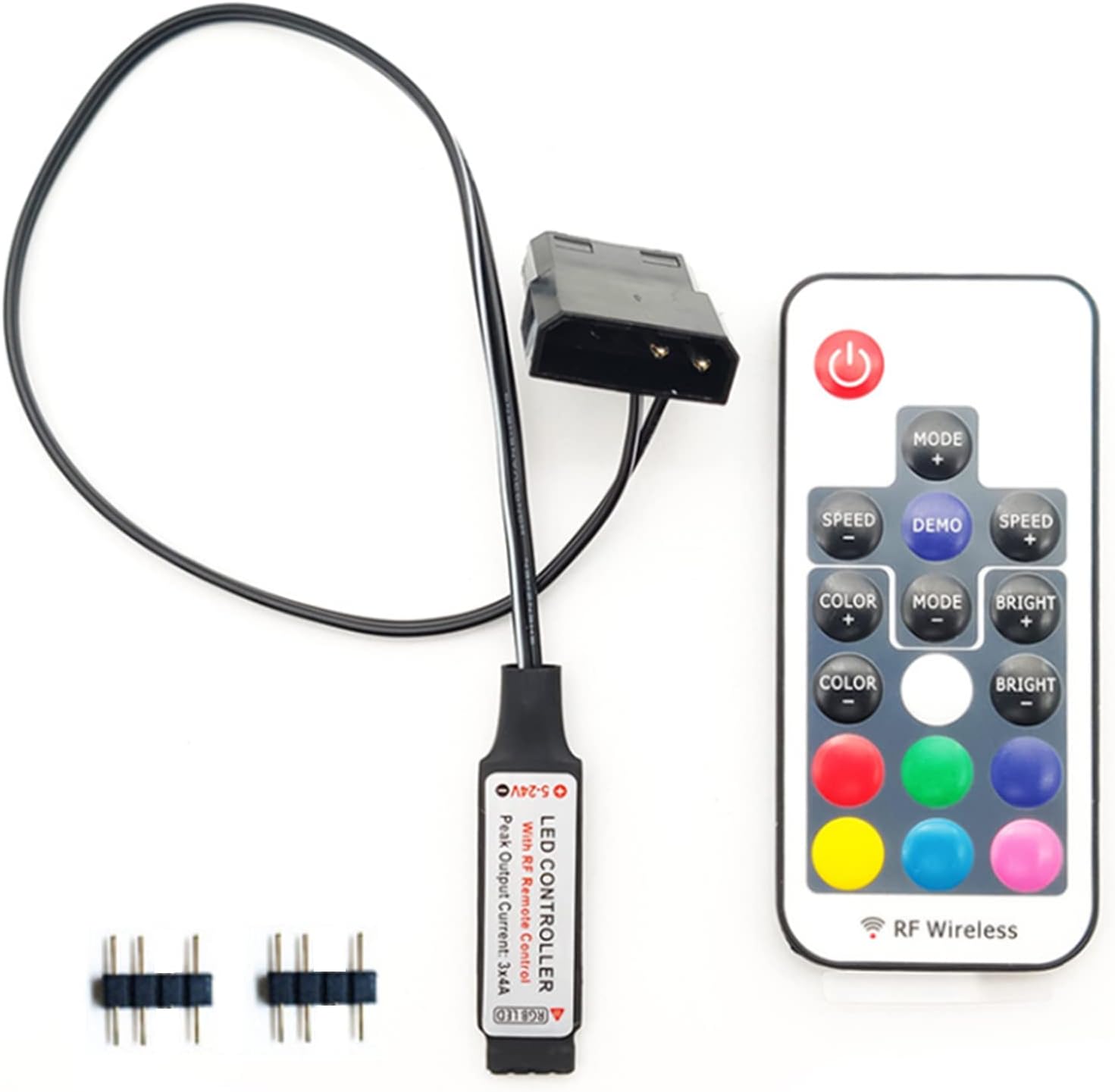 Amazon.com: ARGB Controller 5V 3 Pin RGB Controller Cable,SATA Power ...