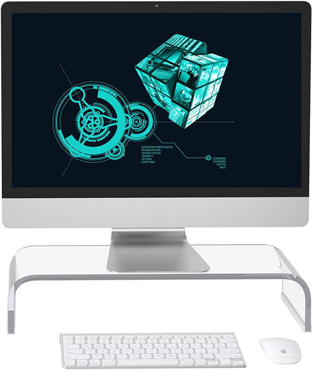 Amazon.com : Acrylic Monitor Stand Riser Keyboard Storage Organizer for ...