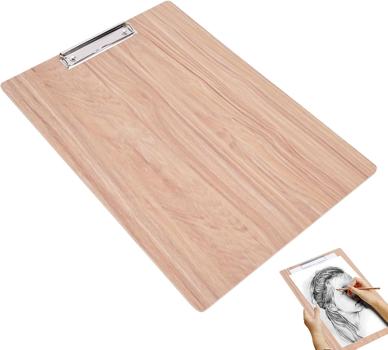 Agatige Artist Sketch Board,8K Wooden Sketching Clipboard Metal Clip ...