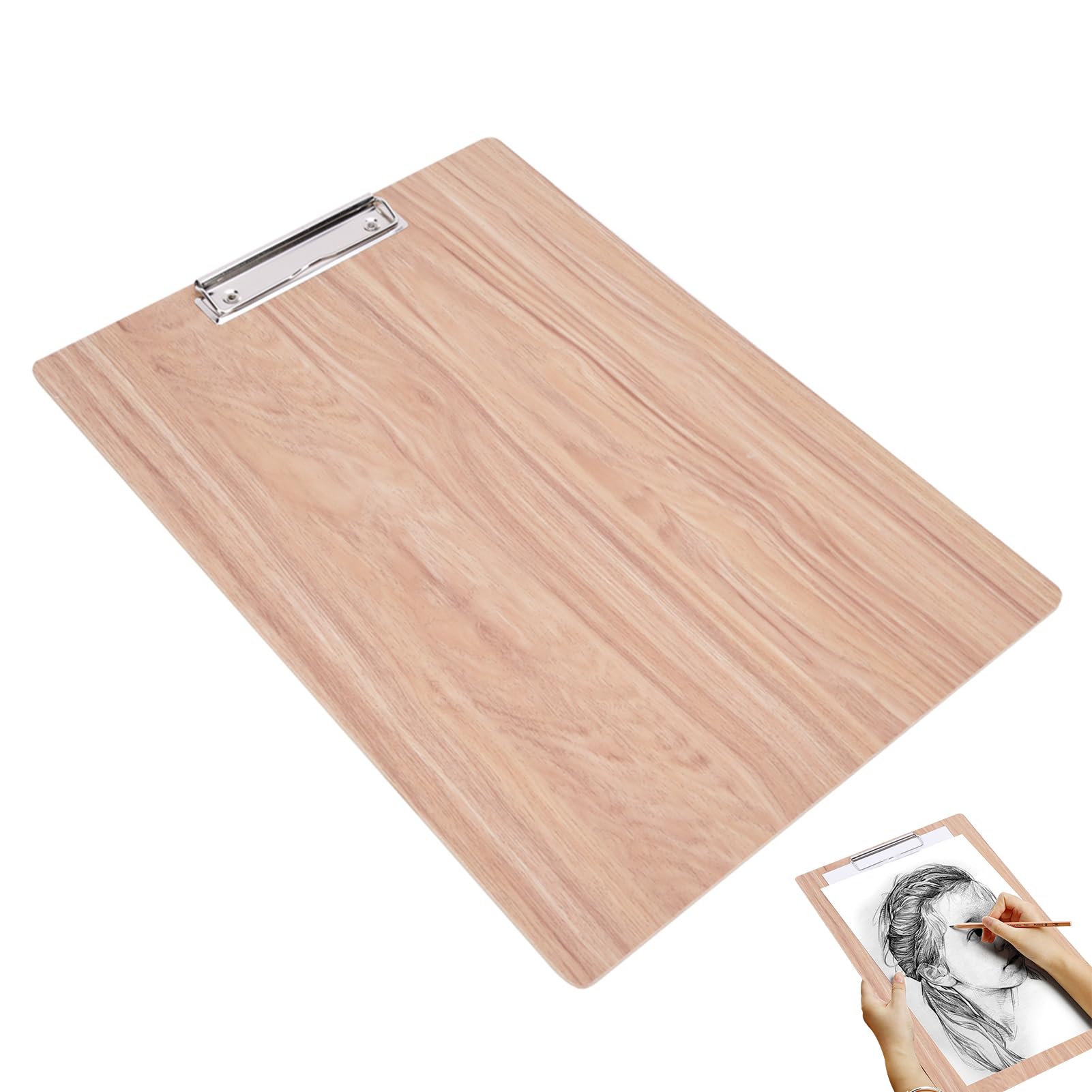 Agatige Artist Sketch Board,8K Wooden Sketching Clipboard Metal Clip ...