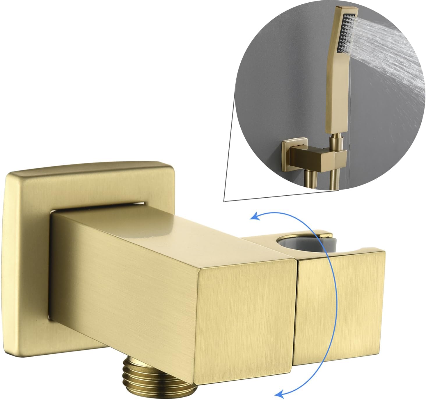 Heixutas Handheld Shower Head Holder : Brass Wall Mount Adjustable Hand ...