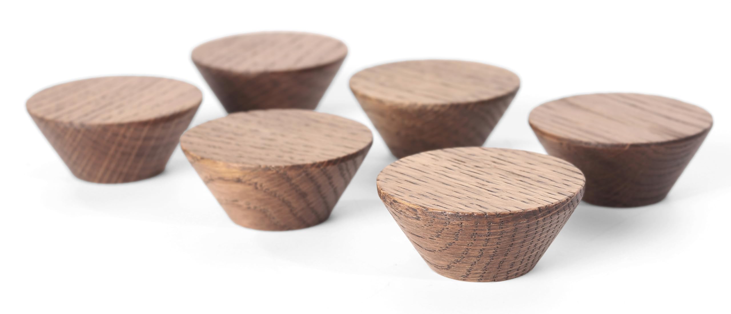 TOROS store 6 Pack Wood Cone Cabinet Knobs (Brown) - 1 ½ " Diameter ...