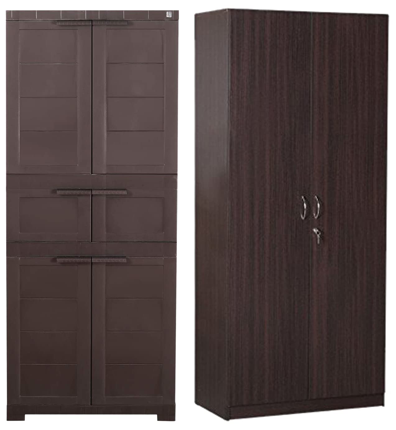 Cello Novelty Plastic Triplex 6 Door Cupboard - Ice Brown & Novelty ...