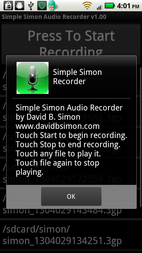Simple Simon Voice Recorder - App on Amazon Appstore