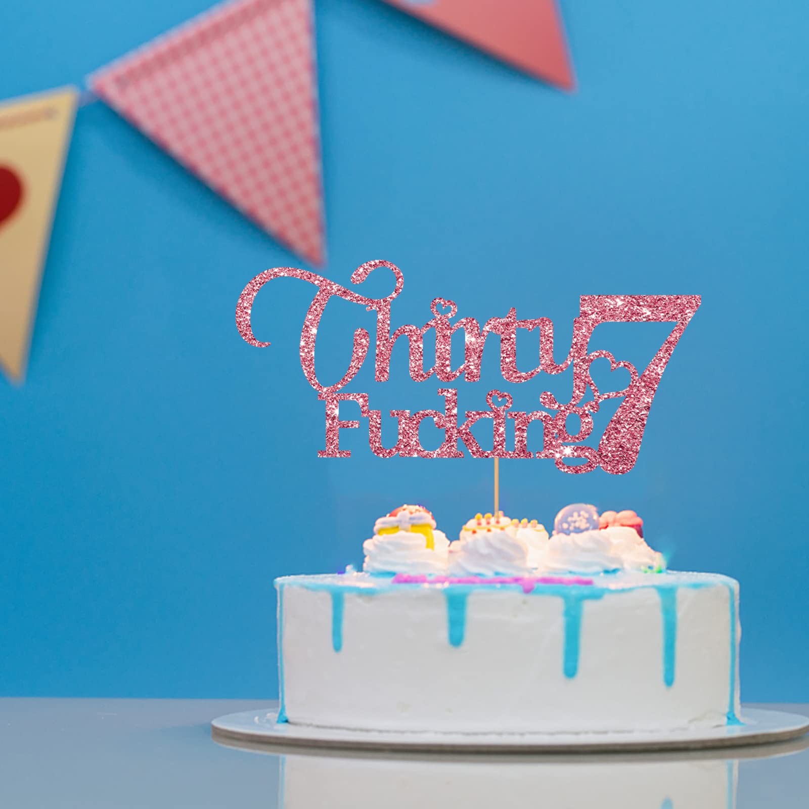 Snapklik.com : Rose Gold Thirty Seven Cake Topper, Happy 37th Birthday ...