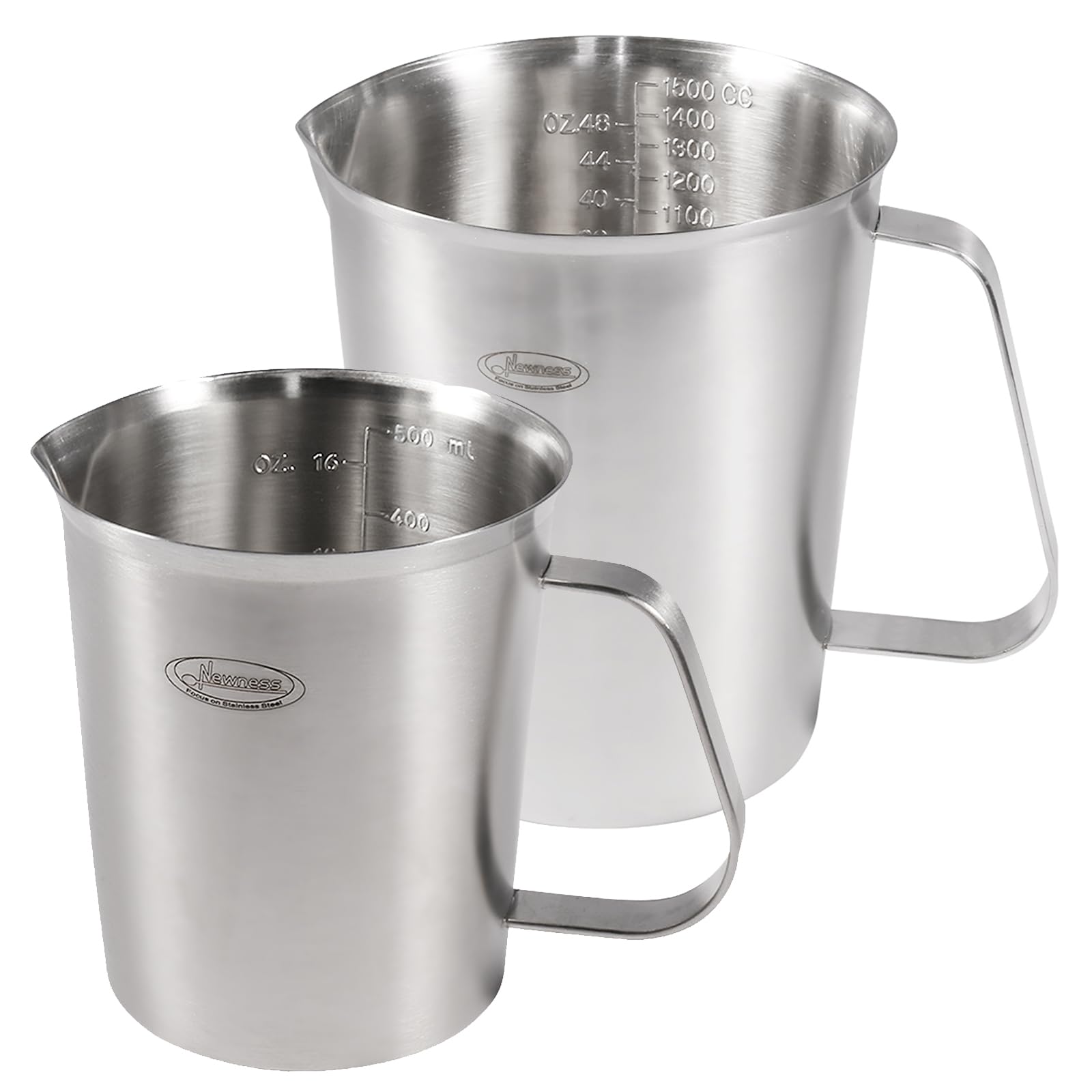 Amazon.com: Newness 2 Pack Stainless Steel Measuring Cup, Metal ...