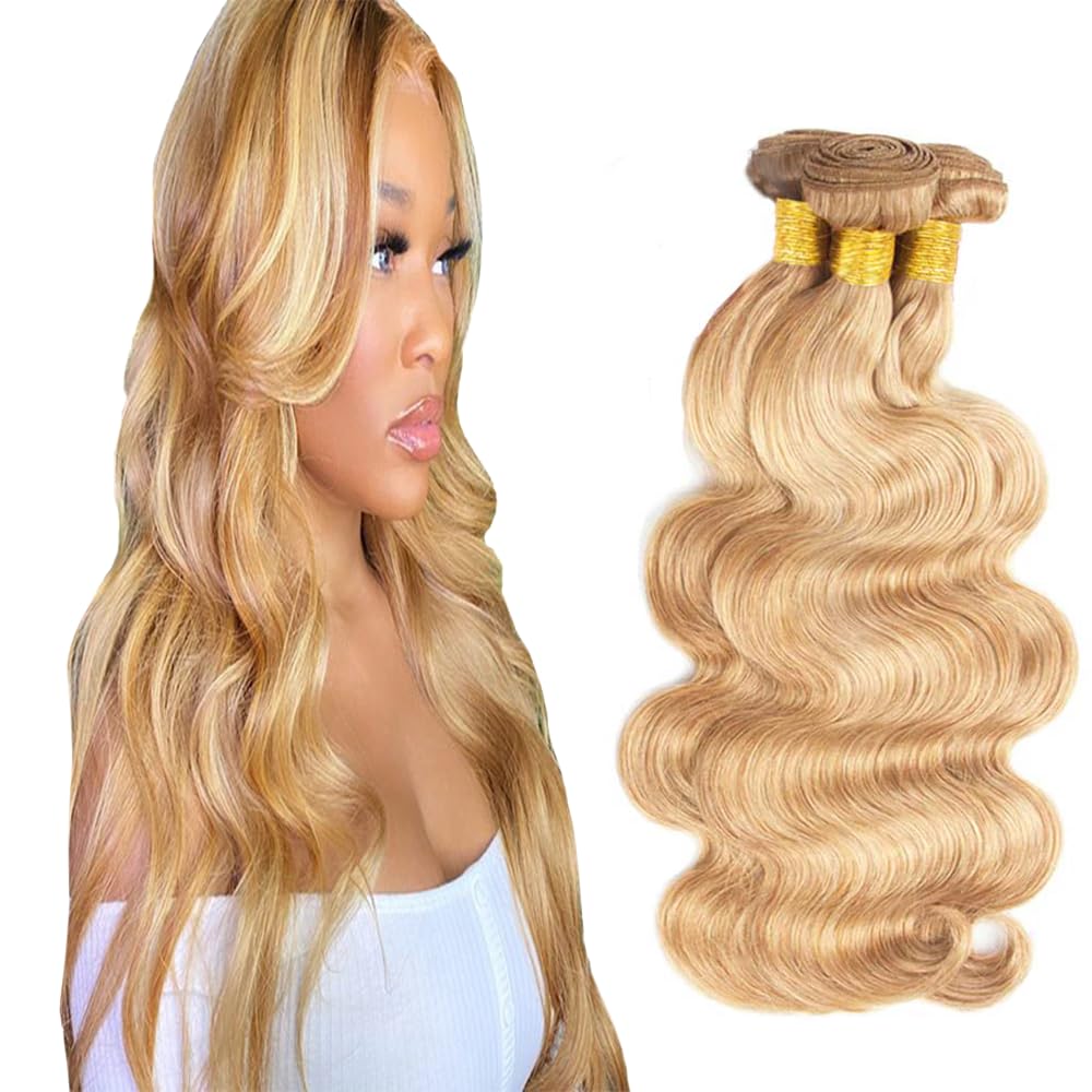 Amazon.com : Nuailisex Honey Blonde Body Wave Bundles P27/613 Human ...
