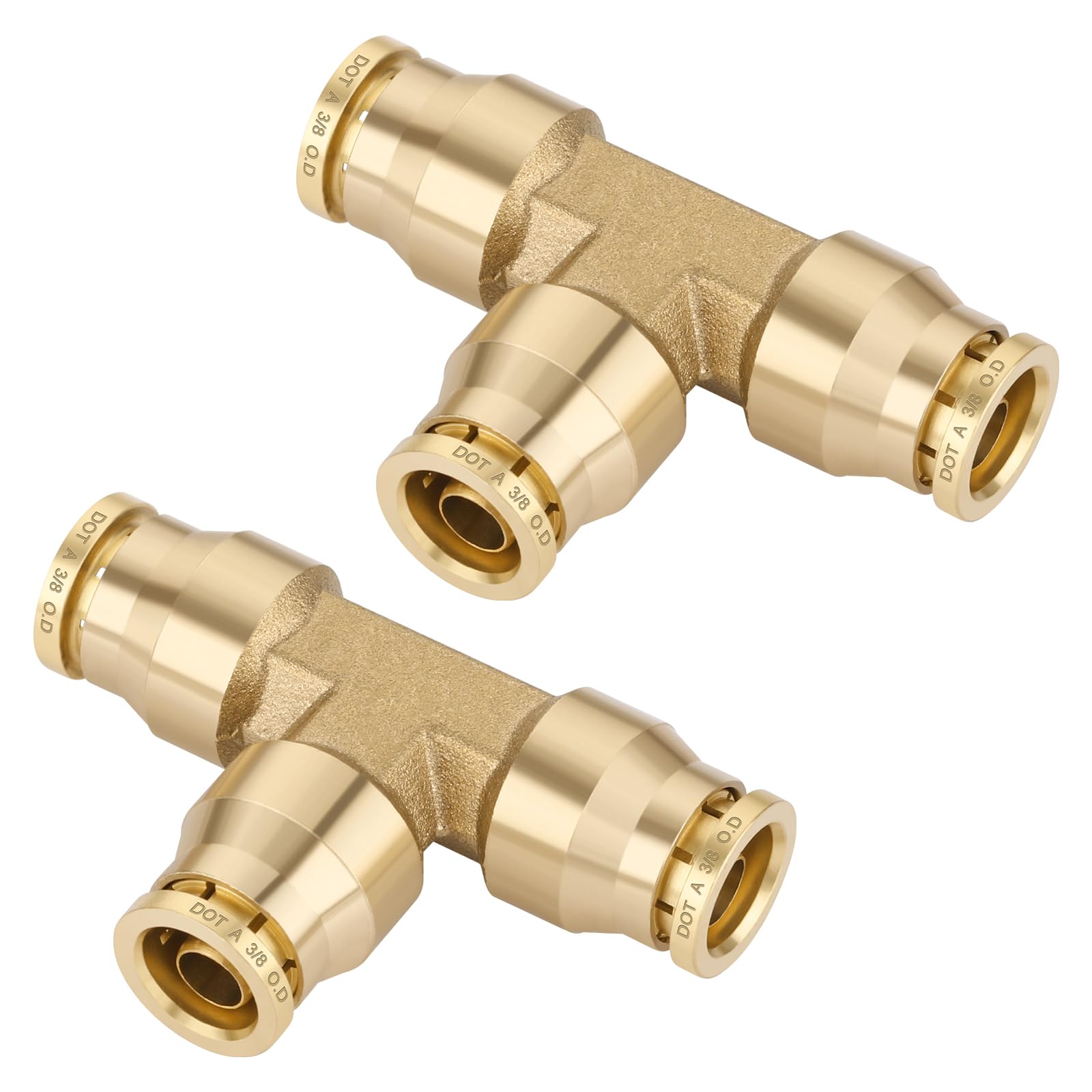 Snapklik.com : Boeray 3/8" Quick Push To Connect Fittings Brass Union ...