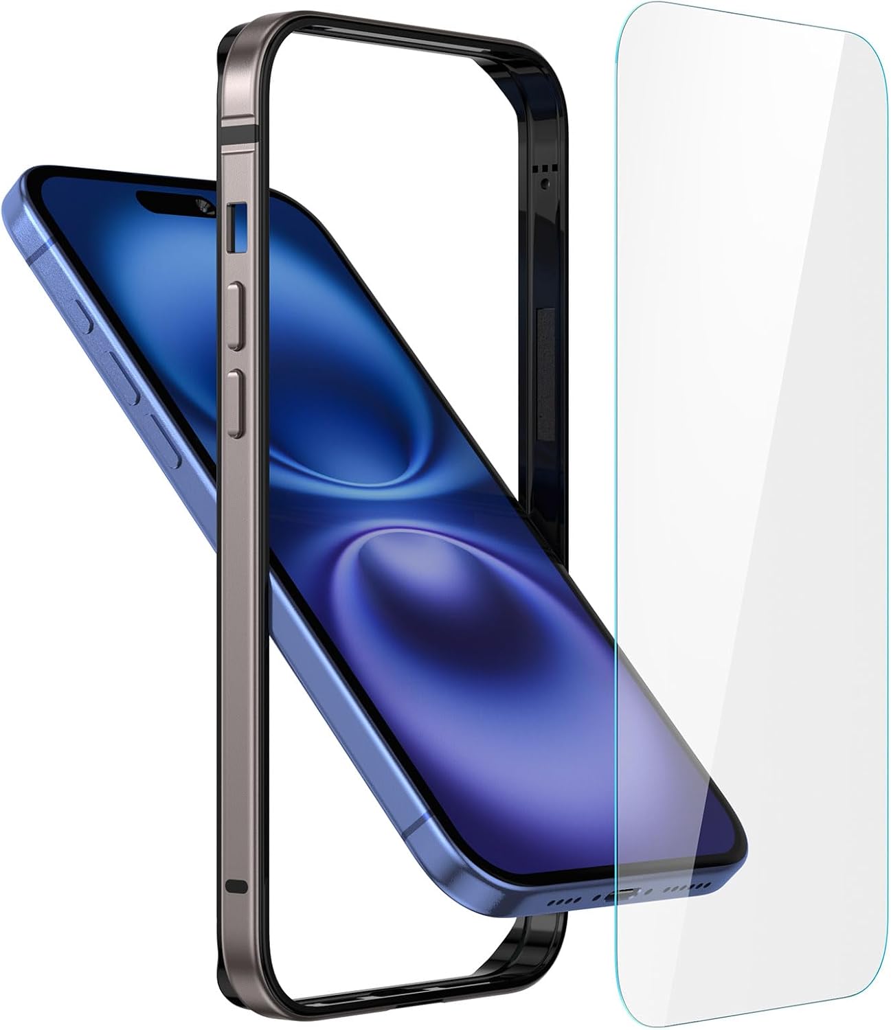 Amazon.com: Metal Bumper Case for iPhone 16,Aluminum Frame Case [Soft ...