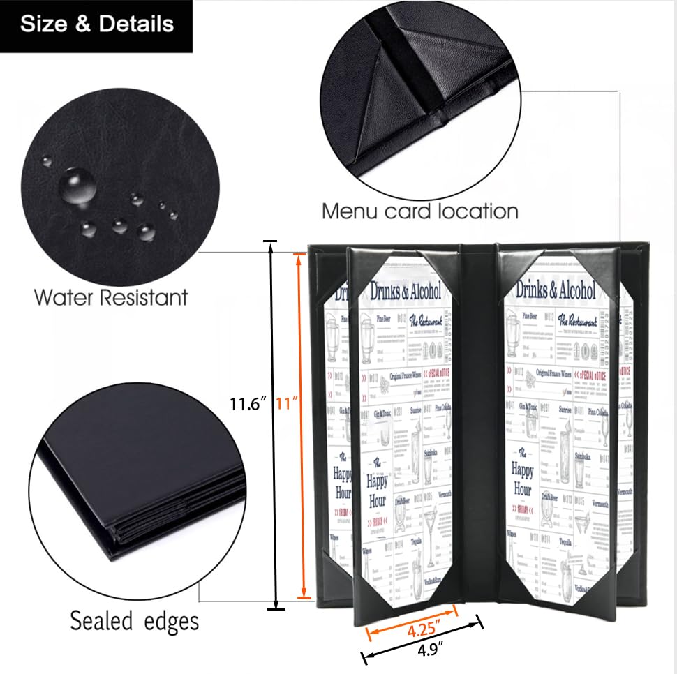 Snapklik.com : 3 Segment Menu Holder Menu Covers Four Fold Panel Menu