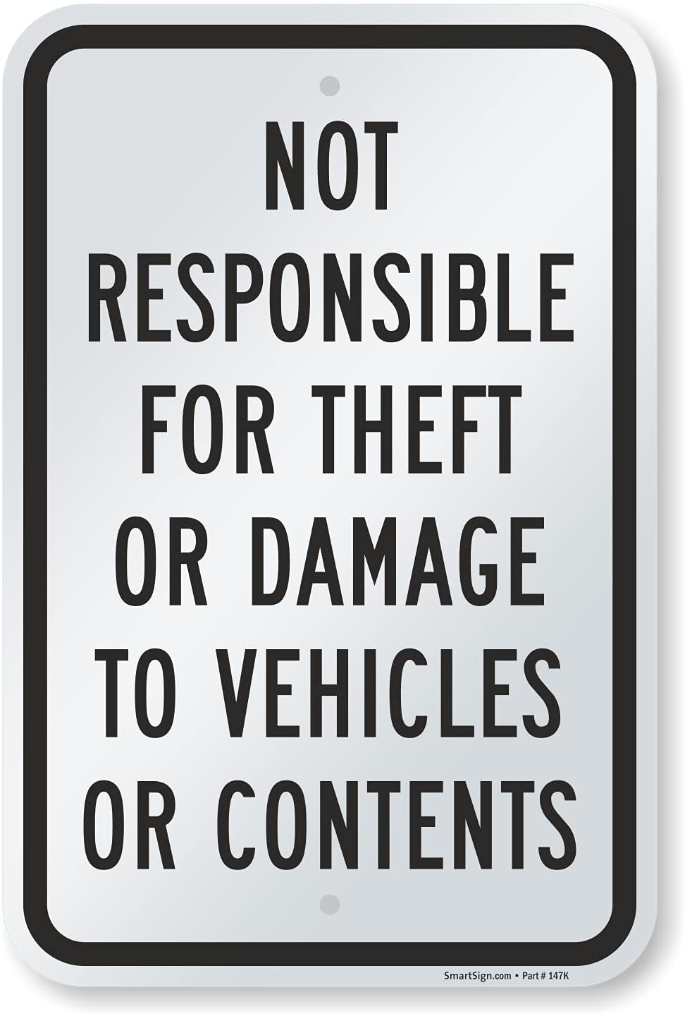 Amazon.com: Notice Management is Not Responsible for Theft or Damage to ...