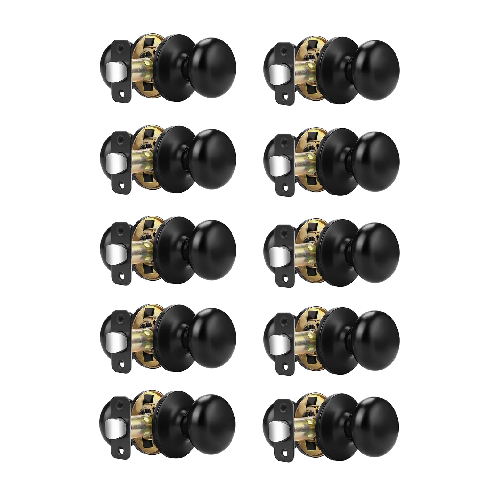 Probrico Passage Door Knobs Without Key Black Closet Door Knobs ...