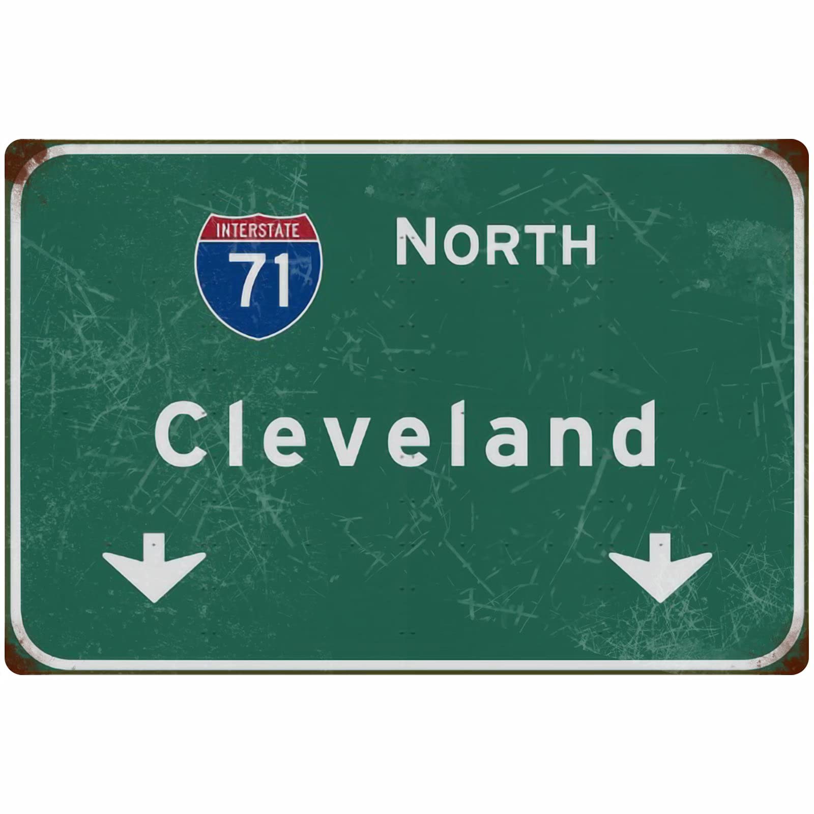Amazon.com: Bakaevsm Tin Sign Retro North Cleveland Interstate 71 Road ...