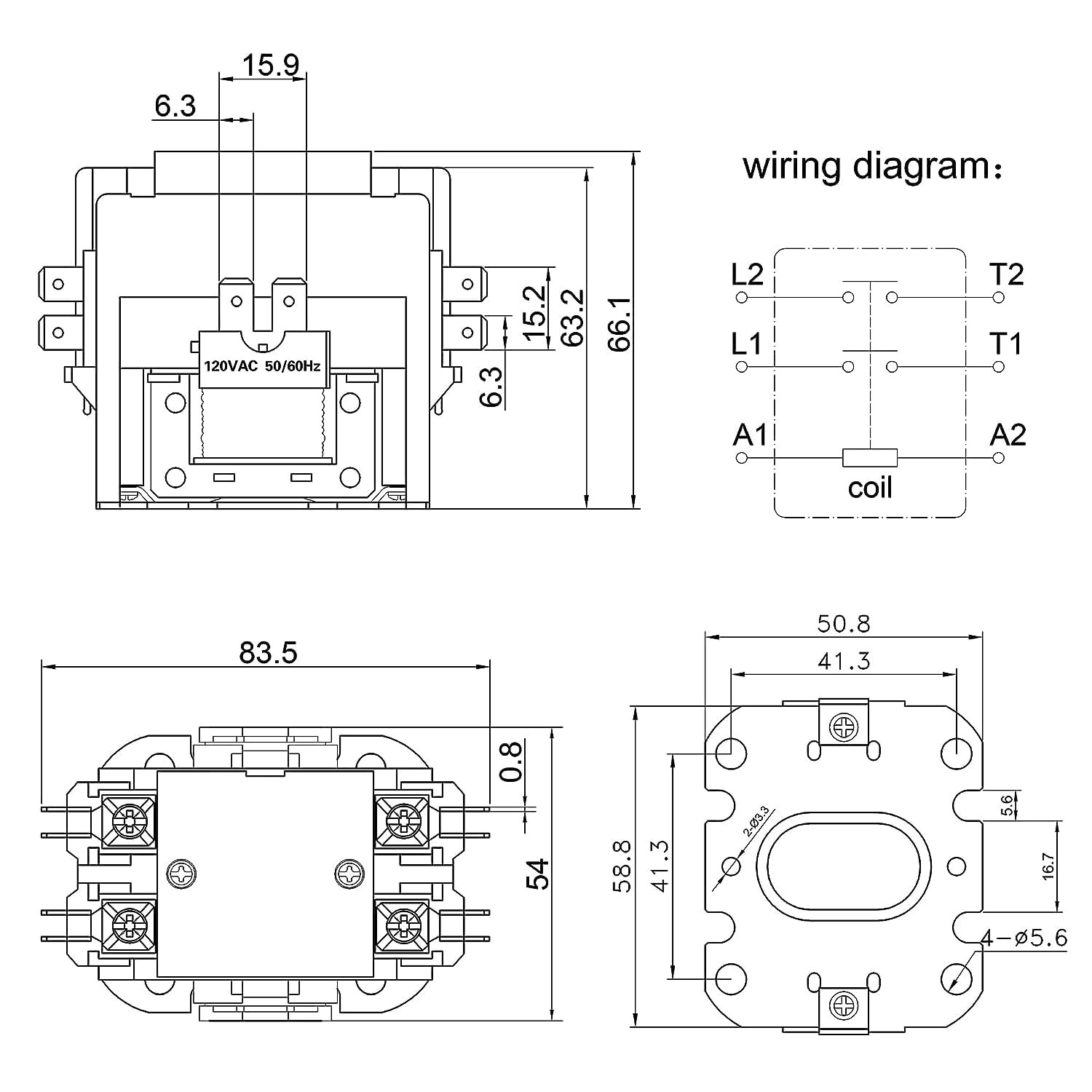 Snapklik.com : Carrier HVAC Motor Contactor, 120VAC 40 Amp Coil Single ...