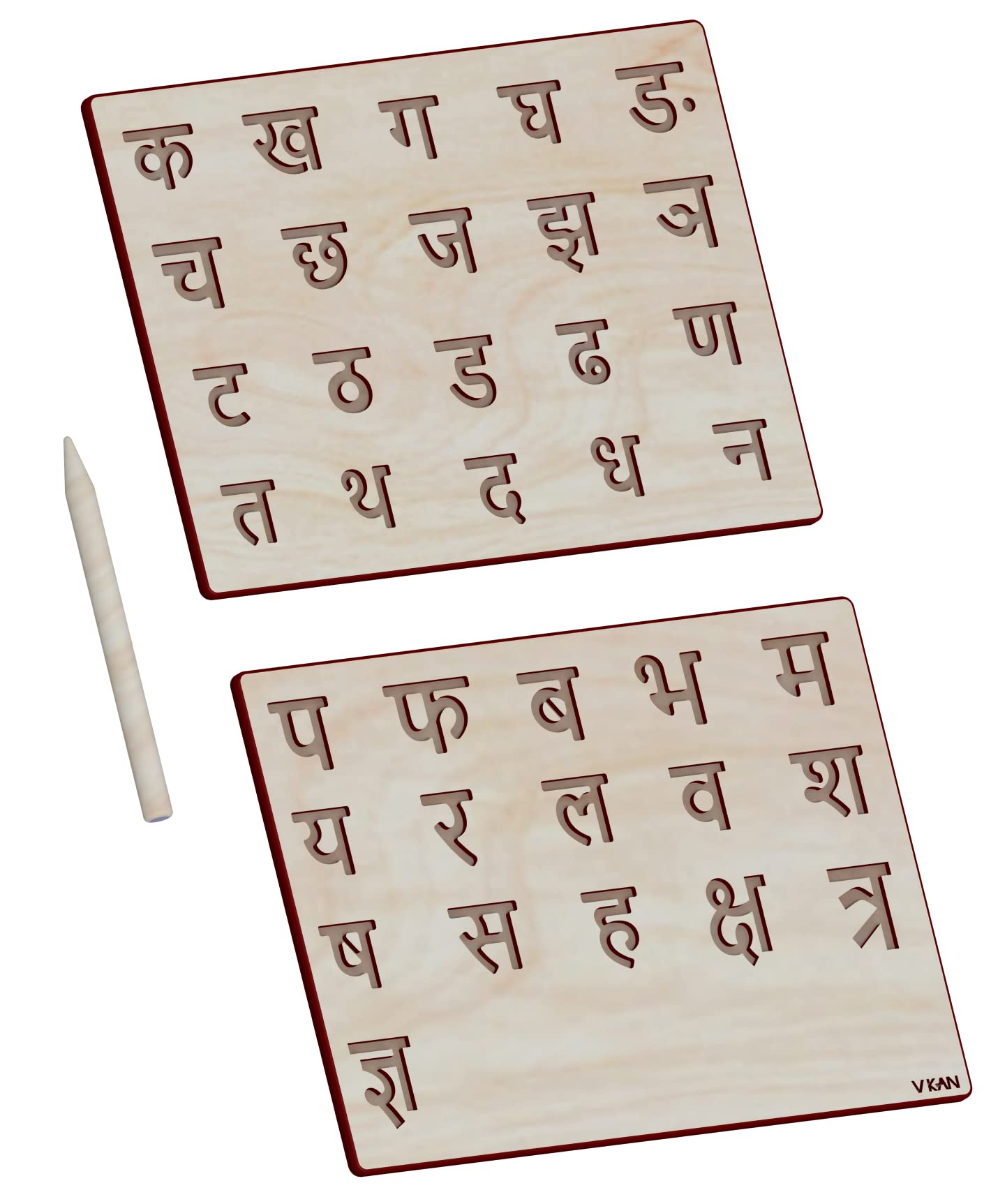 Buy V KAN Wooden Hindi Vyanjan Tracing Board, Hindi Consonants, Hindi ...