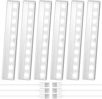 Led Motion Sensor Closet Lights 6 Pack, Wireless Under Cabinet Lighting ...