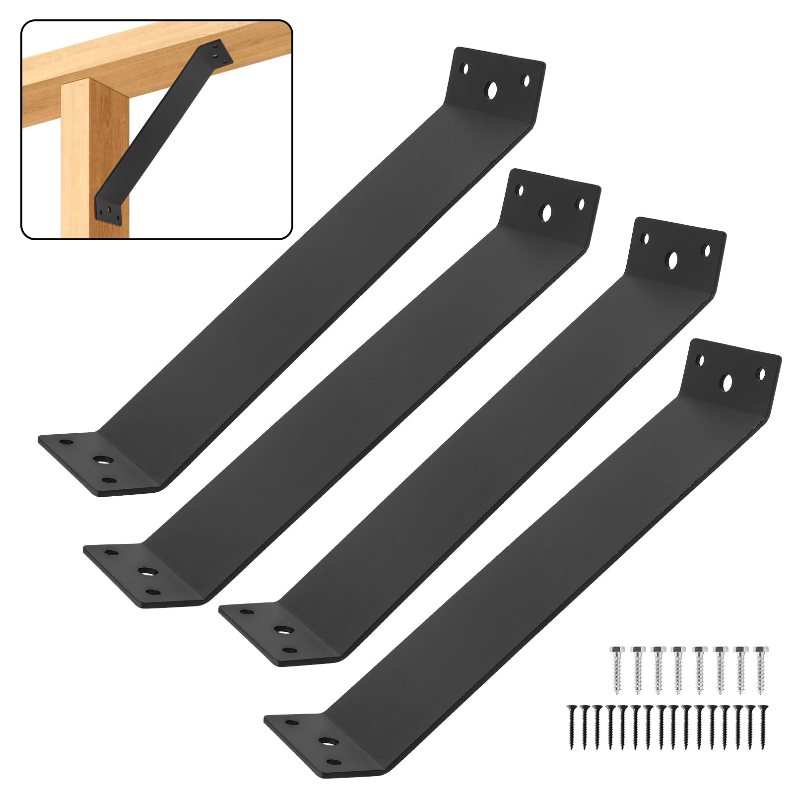 Amazon.com: 4 Pcs Inside Moun 45-Degree Angle Bracket,11" x 3" Heavy ...