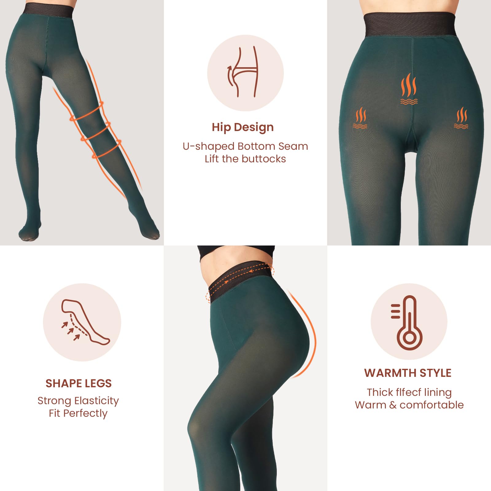 Snapklik.com : X-CHENG Fleece Lined Tights Sheer Women